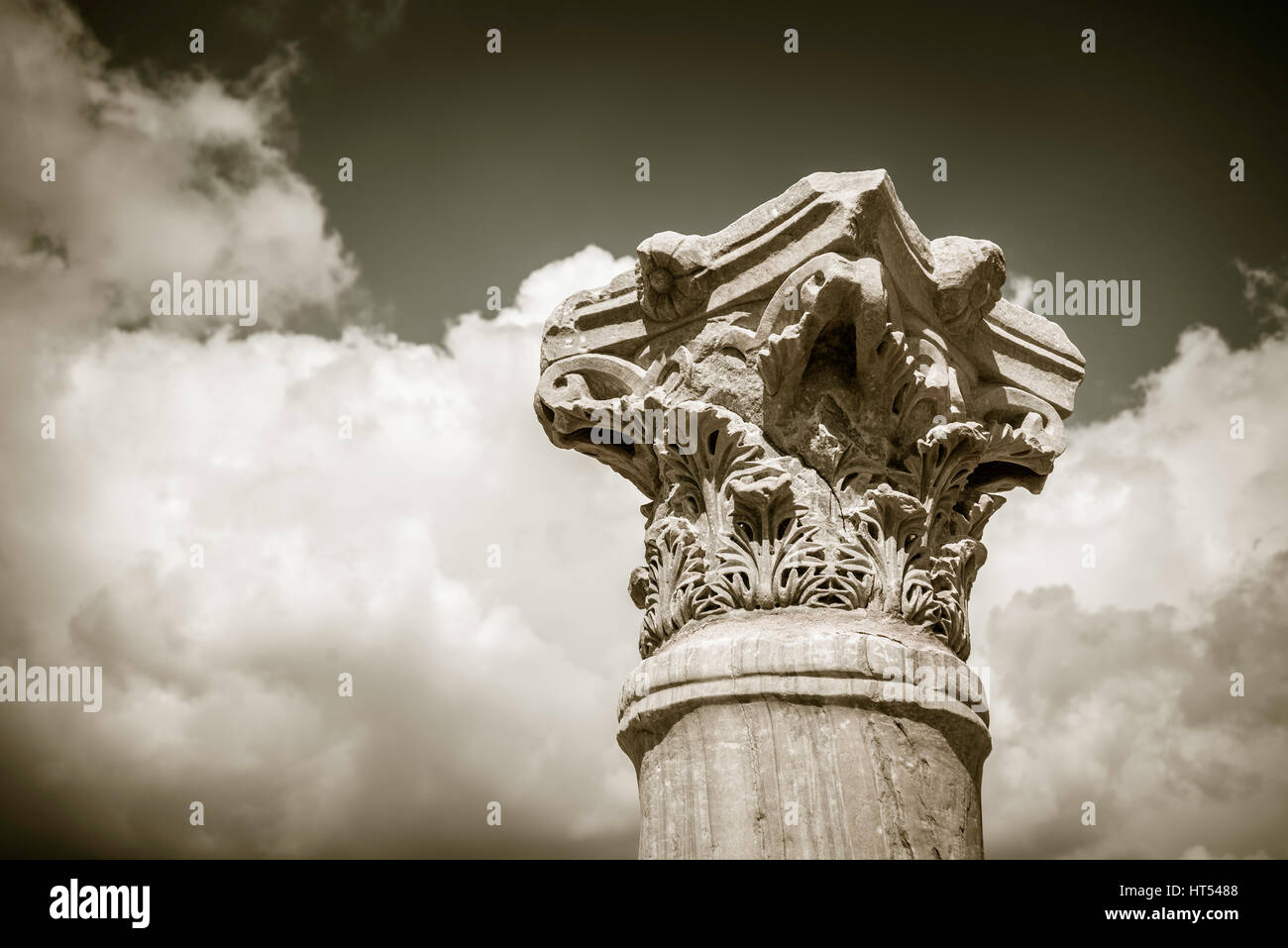 Ionic column closup. Black and white Stock Photo - Alamy
