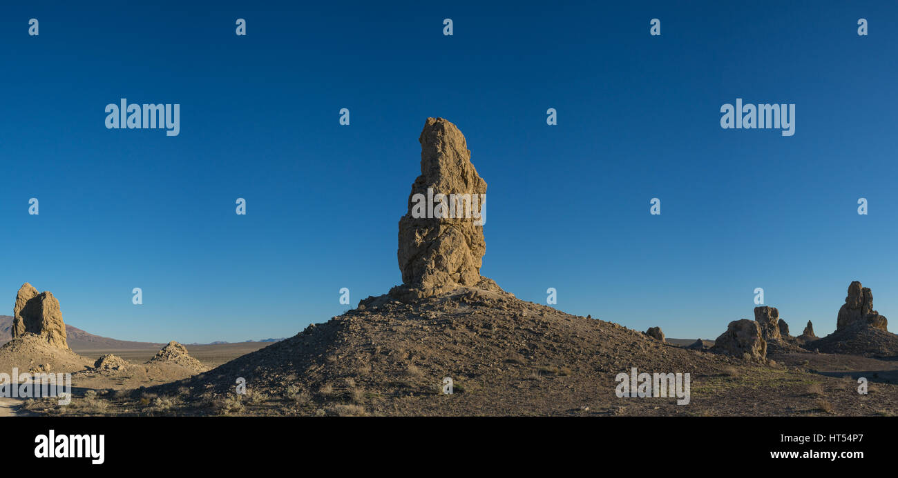 Field of massive calcium rock formation in the desert near Trona ...