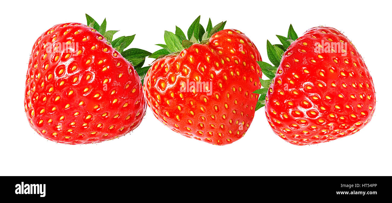 Strawberry on white background Stock Photo - Alamy