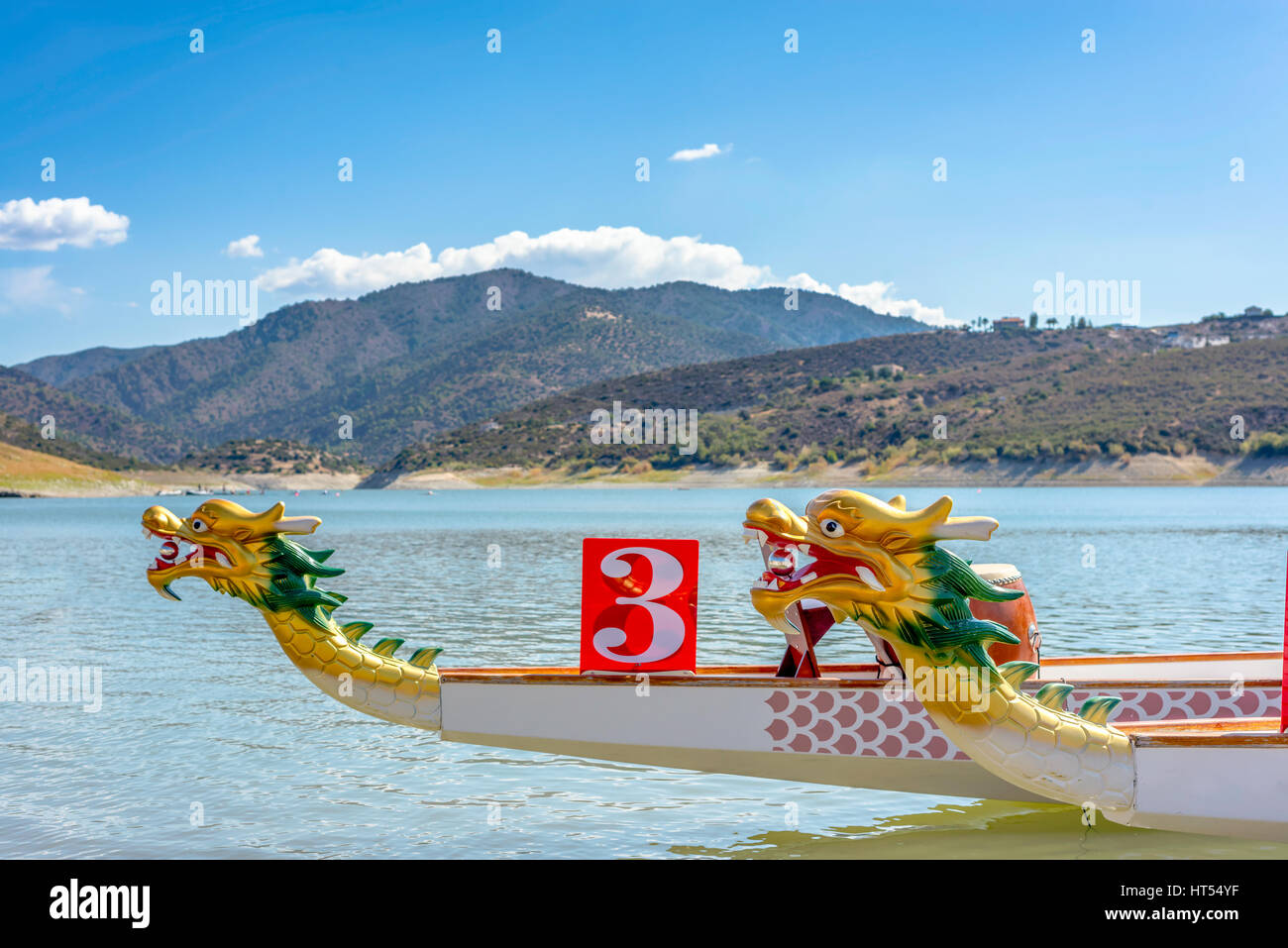 Prow of Dragon Boat - traditional Asian longboat Stock Photo - Alamy