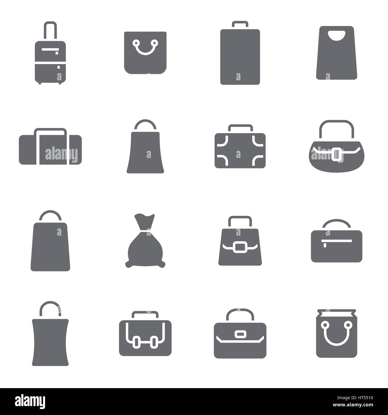 Vector black bag icons set on white background Stock Vector Image & Art ...
