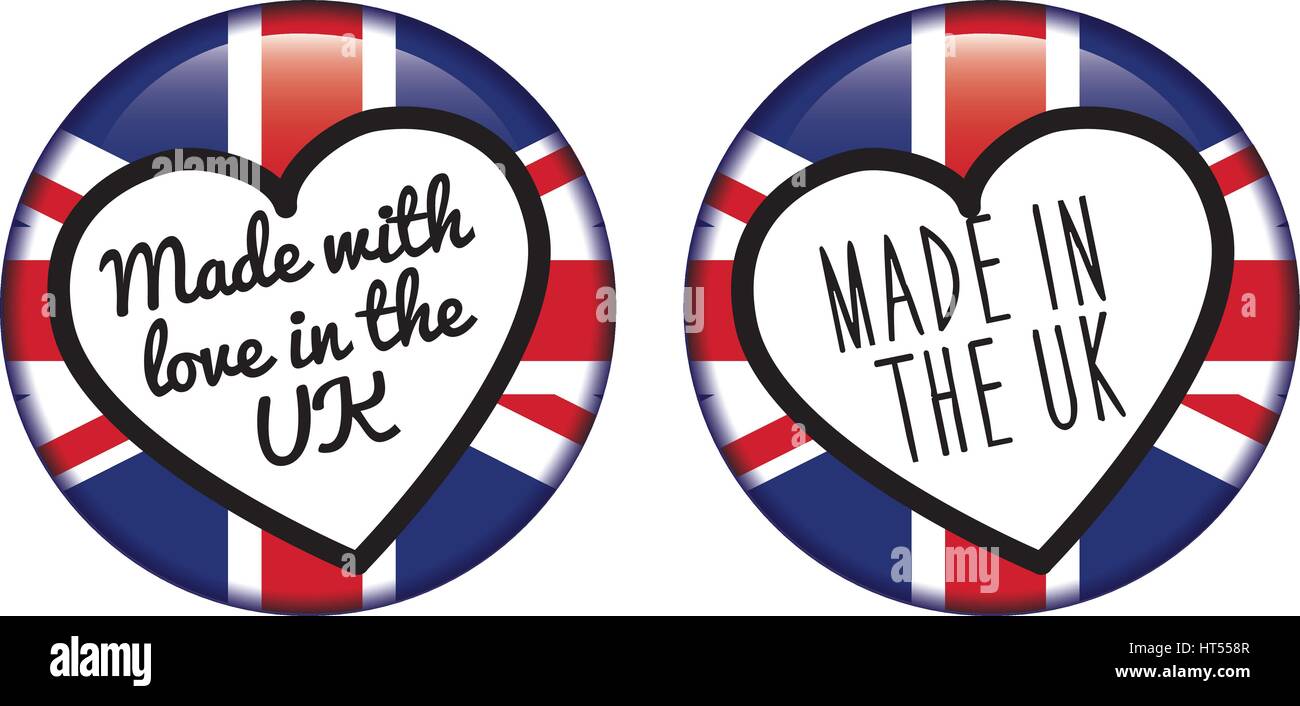 badge, stamp or logo with the british union jack flag as a stamp of ...