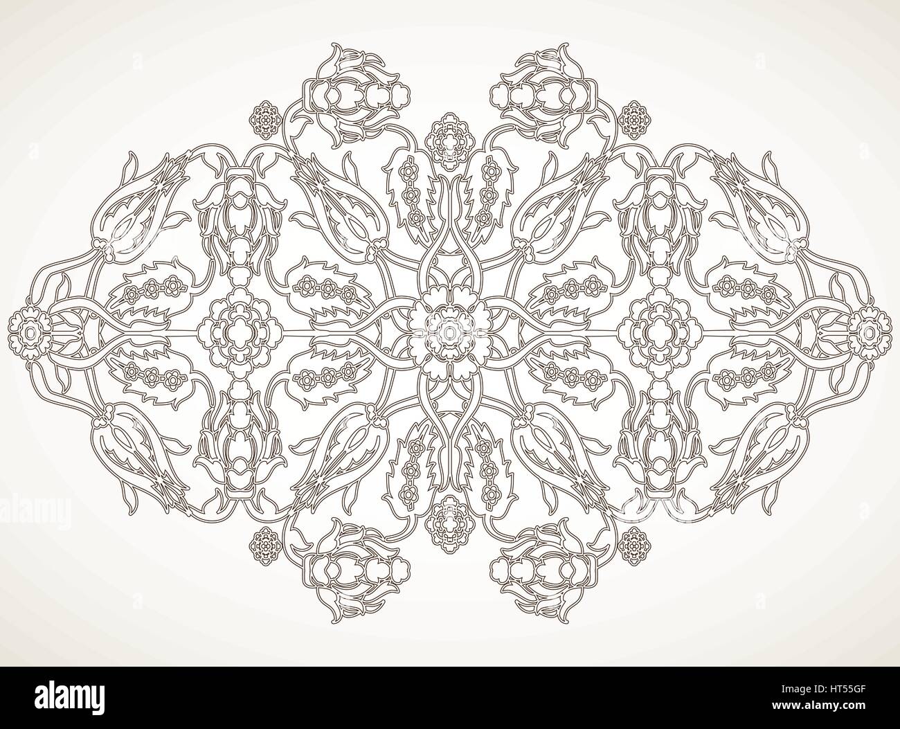 Arabesque vintage element outline for design template vector. Eastern ...