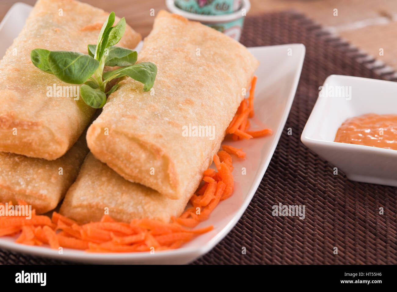 Vegetable spring rolls Stock Photo - Alamy