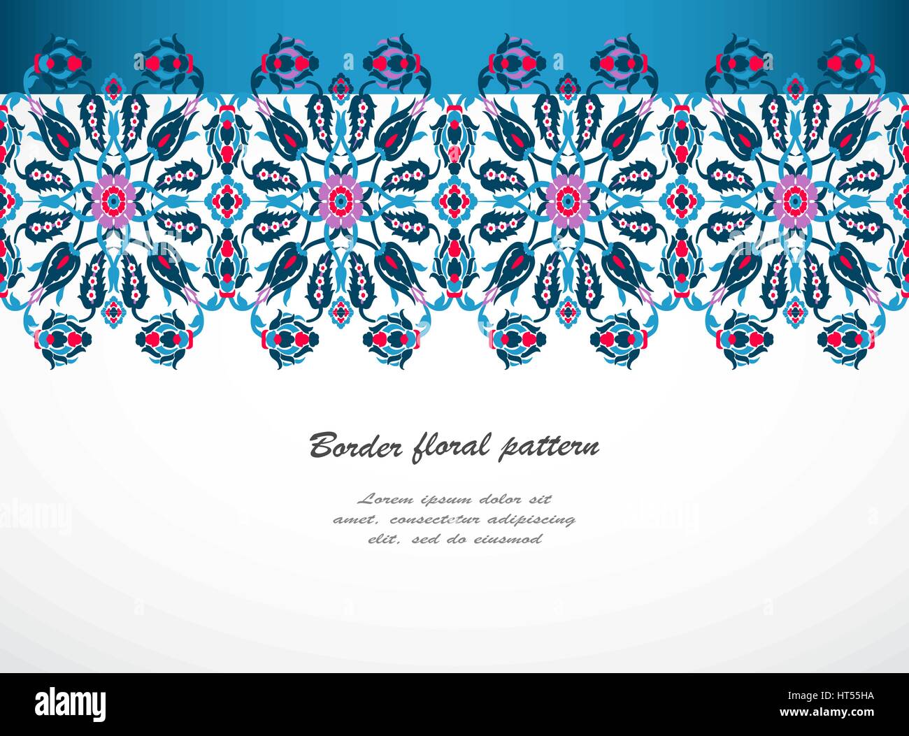Arabesque vintage seamless border design template vector. Eastern style ...