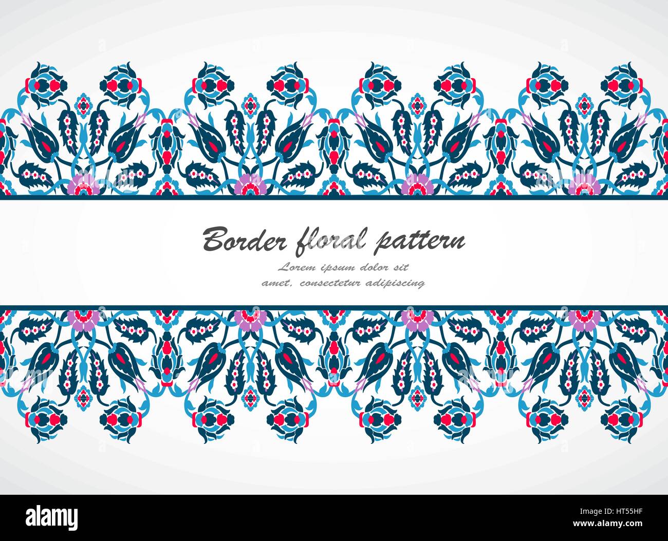 Arabesque vintage seamless border design template vector. Eastern style ...