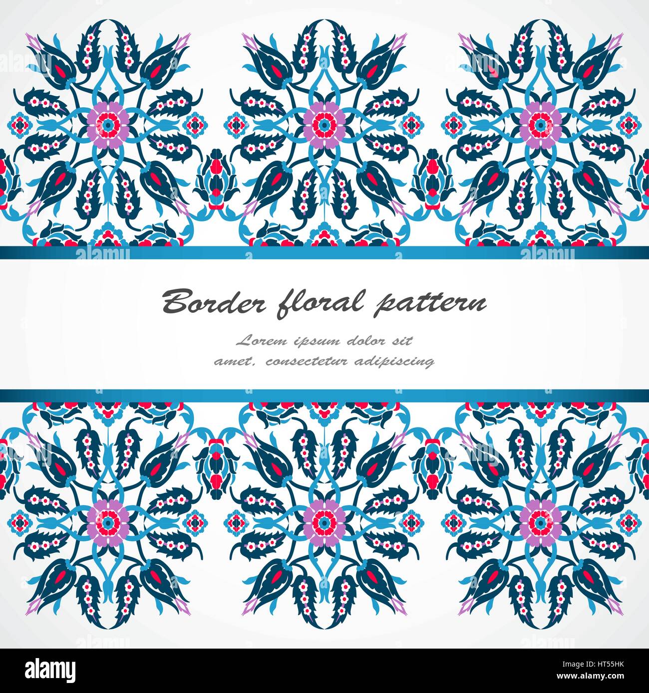 Arabesque vintage seamless border design template vector. Eastern style ...