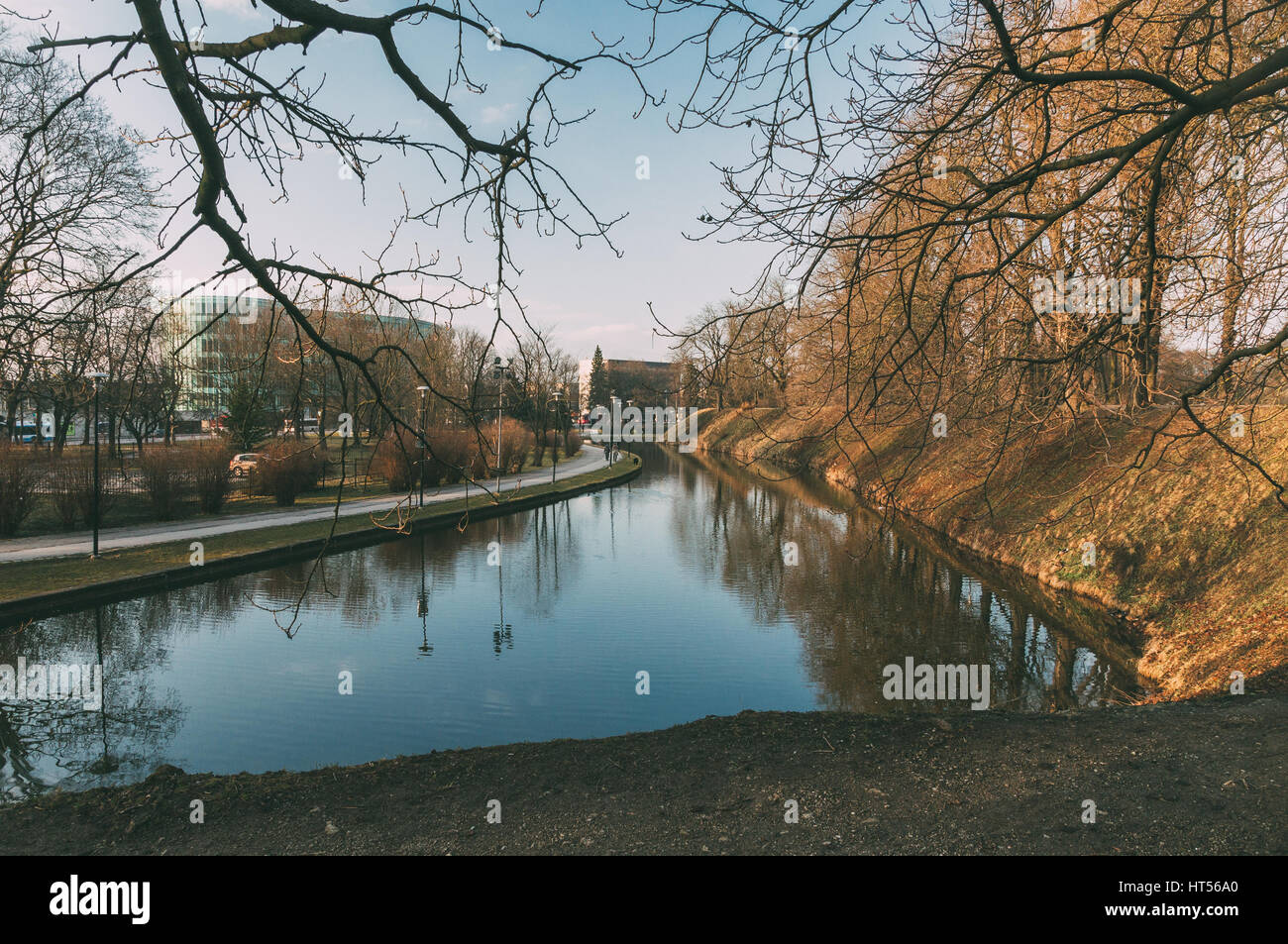Toompark and Snelli pond view by early spring, Tallinn, Estonia Stock ...