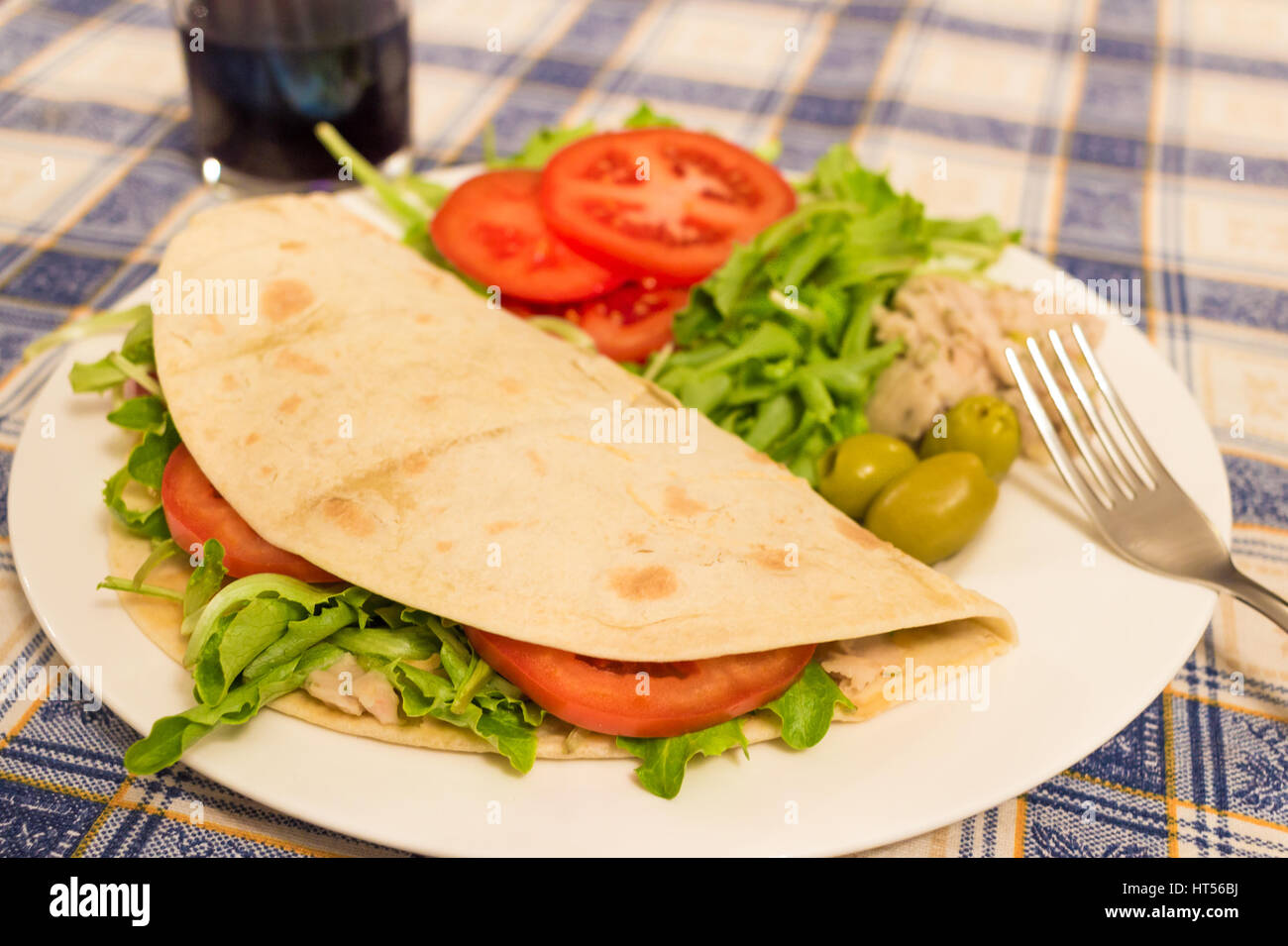 Vegan piadina romagnola, italian flatbread sandwich Stock Photo - Alamy