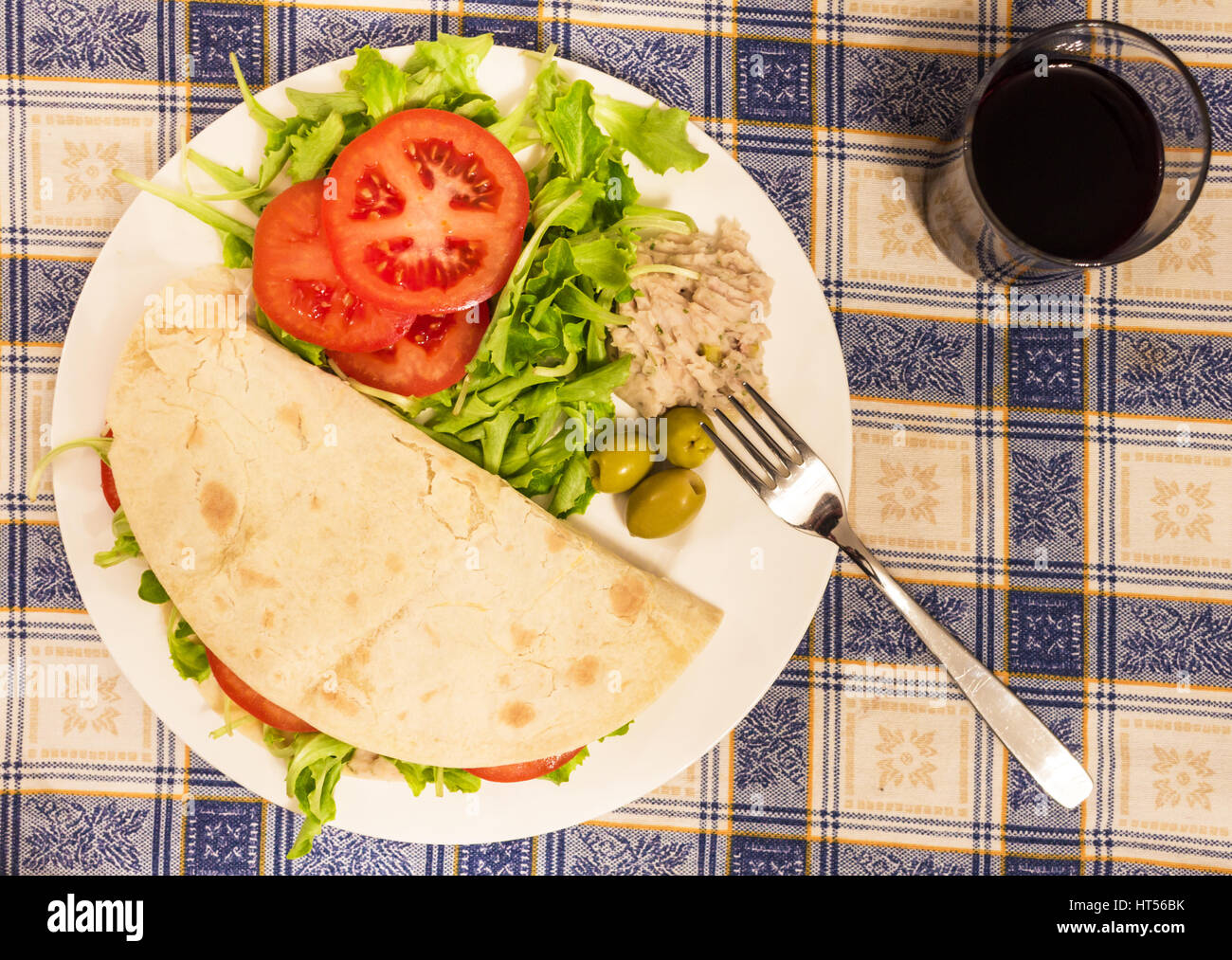 Vegan piadina romagnola, italian flatbread sandwich Stock Photo - Alamy