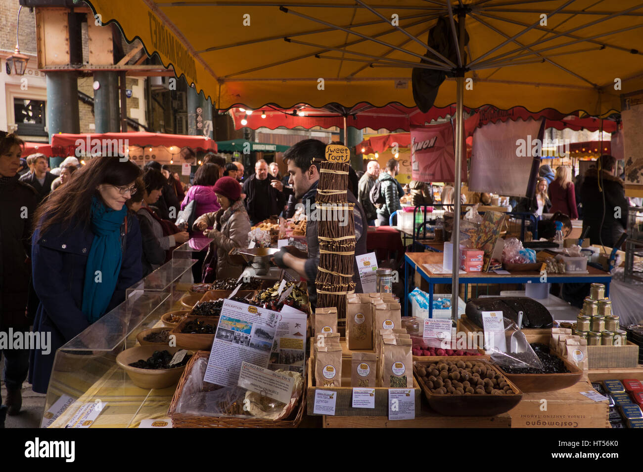 Scenes inside Borough Market at London Bridge in London England Stock ...