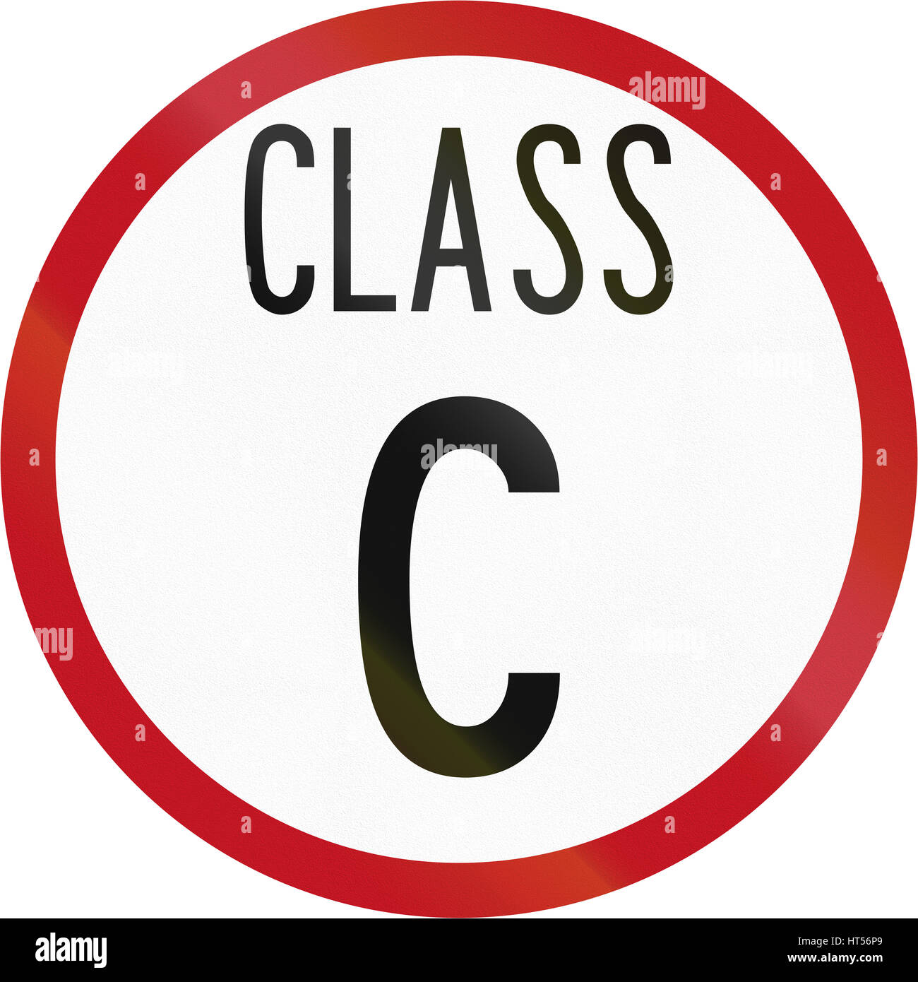 New Zealand road sign RH-1c - Class C road. Heavy vehicles can drive on ...