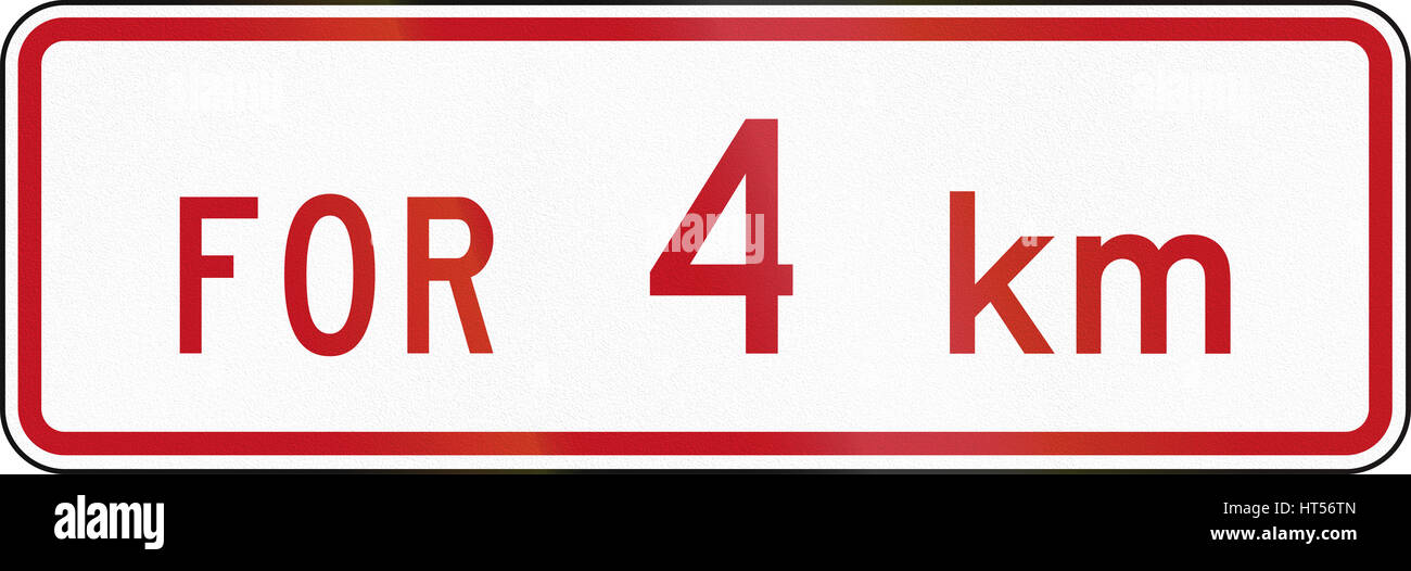 New Zealand supplementary road sign RP-1.2 - Sign effective for ...