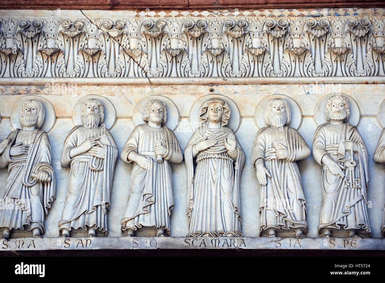 Late medieval relief sculptures of the typanuim of the main door ...