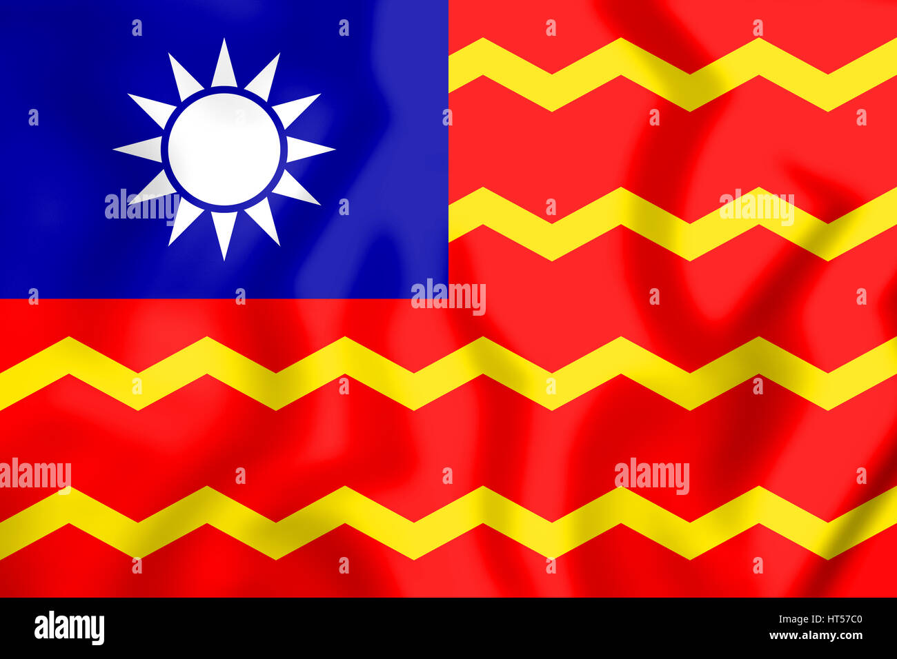 3D Civil Ensign of the Republic of China. 3D Illustration Stock Photo ...