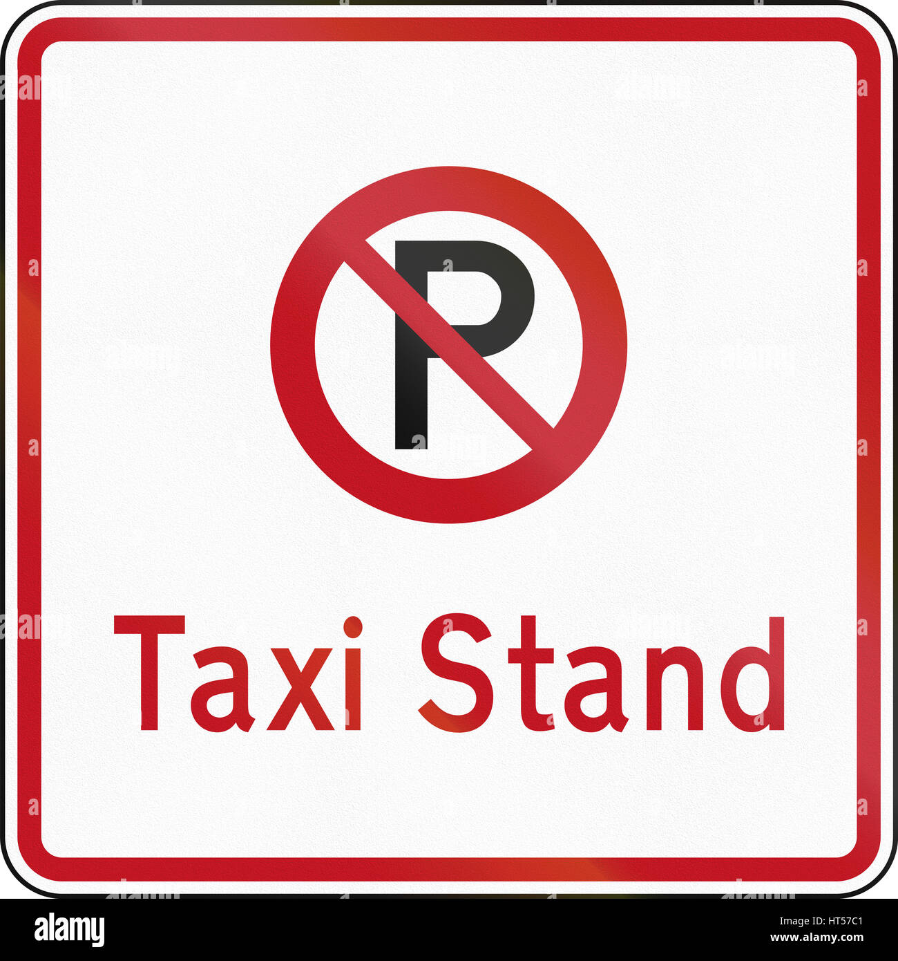 New Zealand road sign RP-6 - No Parking in Taxi Stand Stock Photo - Alamy