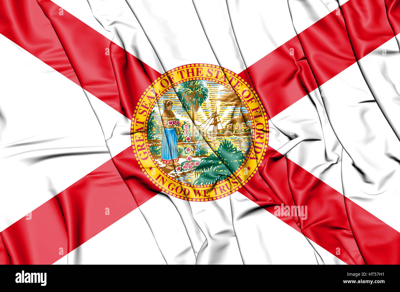 3D Flag of Florida, USA. 3D Illustration Stock Photo - Alamy