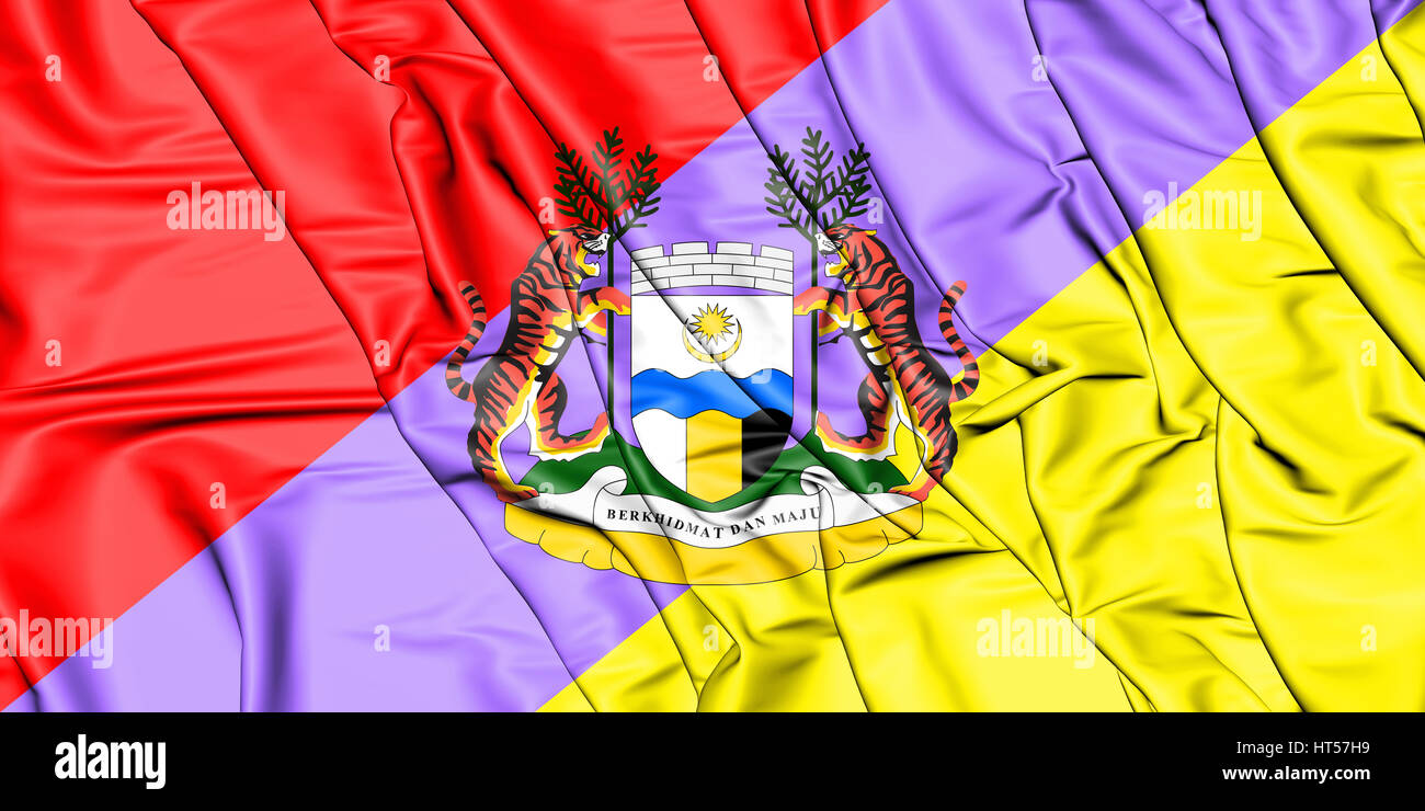 3D Flag of Ipoh (Perak State), Malaysia. 3D Illustration Stock Photo ...