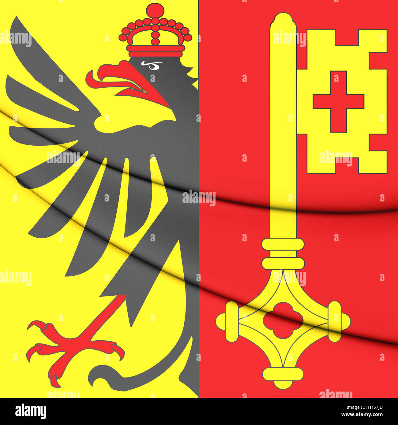 3D Flag of Geneva canton, Switzerland. 3D Illustration Stock Photo - Alamy