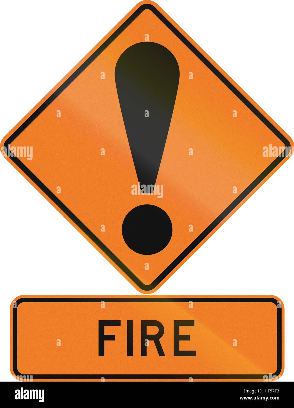 Road sign assembly in New Zealand - Fire Stock Photo - Alamy