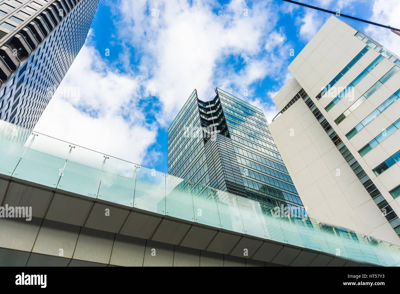 Blue office buildings at Akabanebashi area of Tokyo in Japan Stock ...