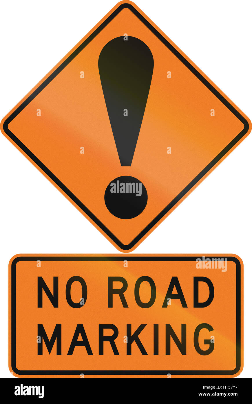 Road sign assembly in New Zealand - No road makring Stock Photo - Alamy
