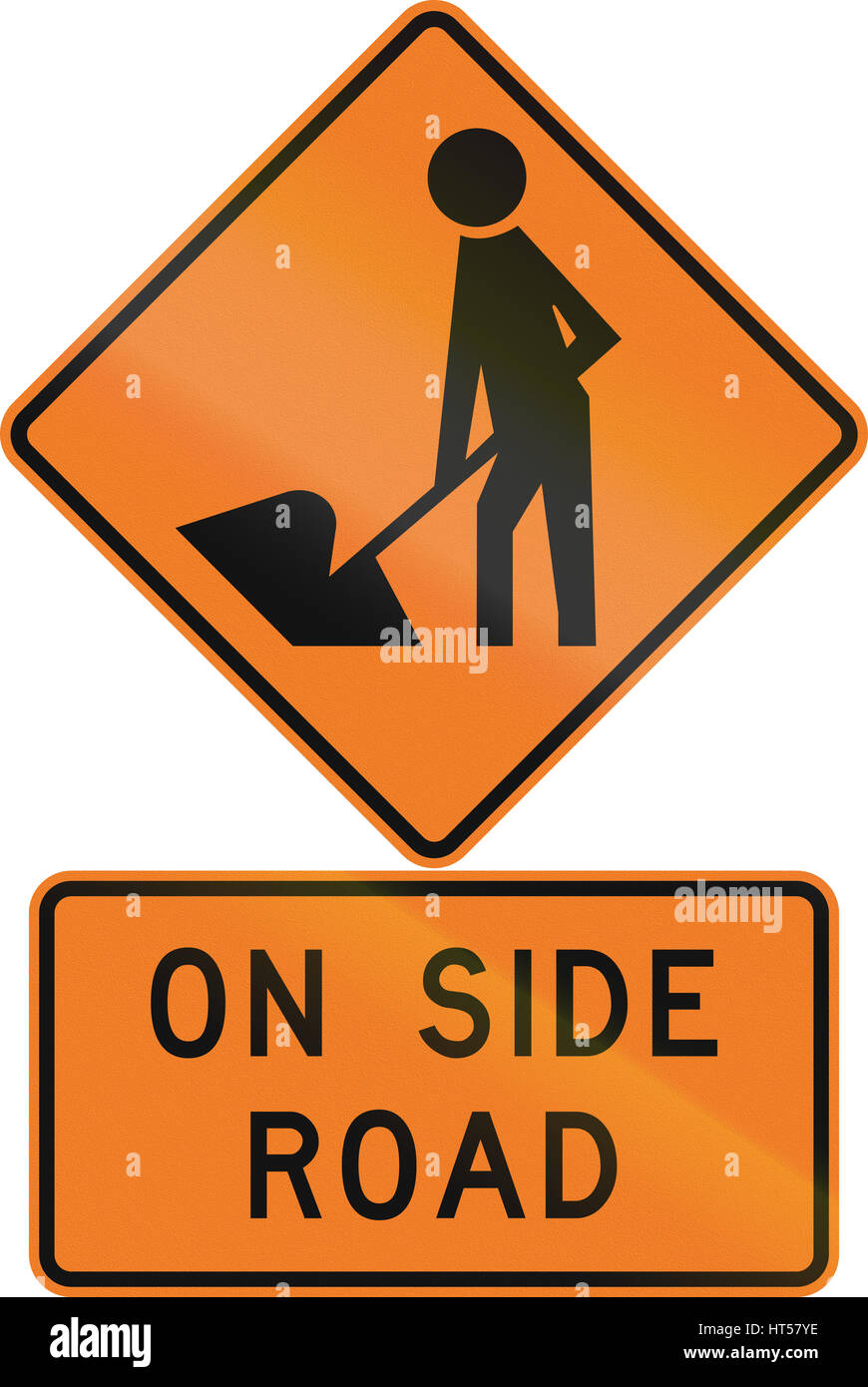 Road sign assembly in New Zealand - On side road Stock Photo - Alamy
