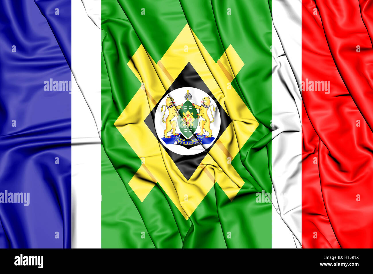 3D Flag of Johannesburg, South Africa. 3D Illustration Stock Photo - Alamy