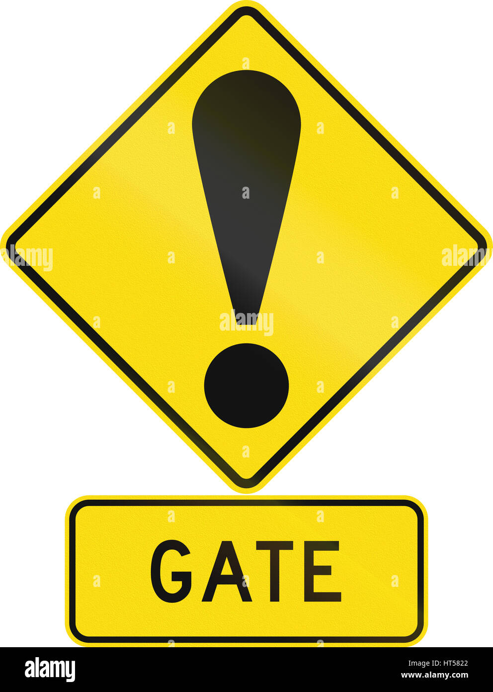 Road sign assembly in New Zealand - Gate Stock Photo - Alamy