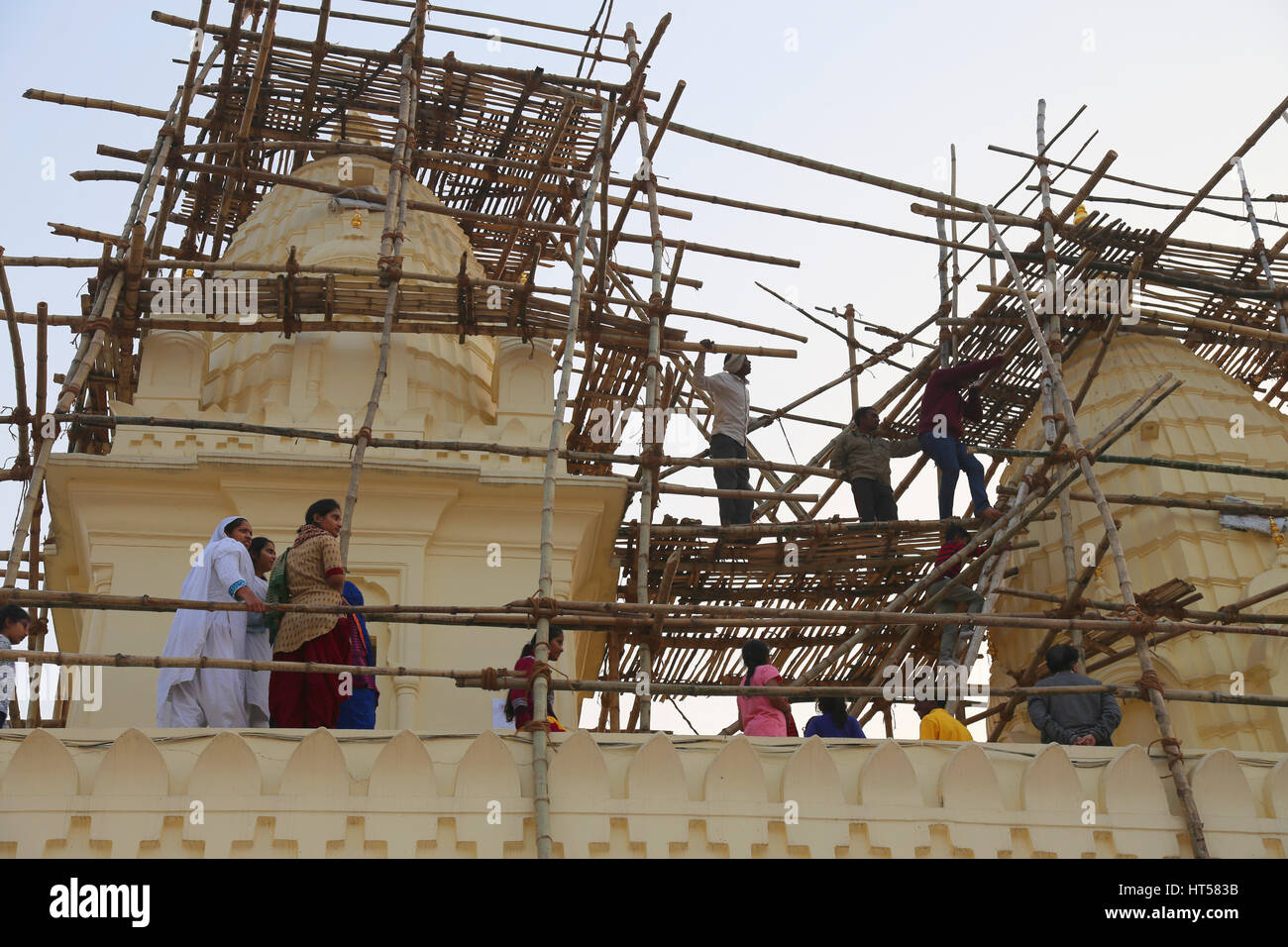 People celebrate the temple, Parshvanath temple, Khajuraho, India Stock ...