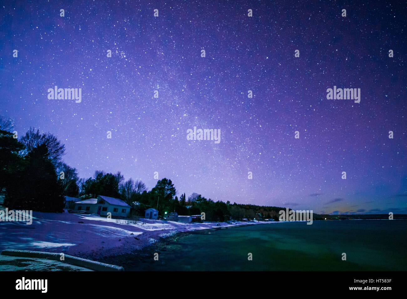 Night Time Beach With Stars