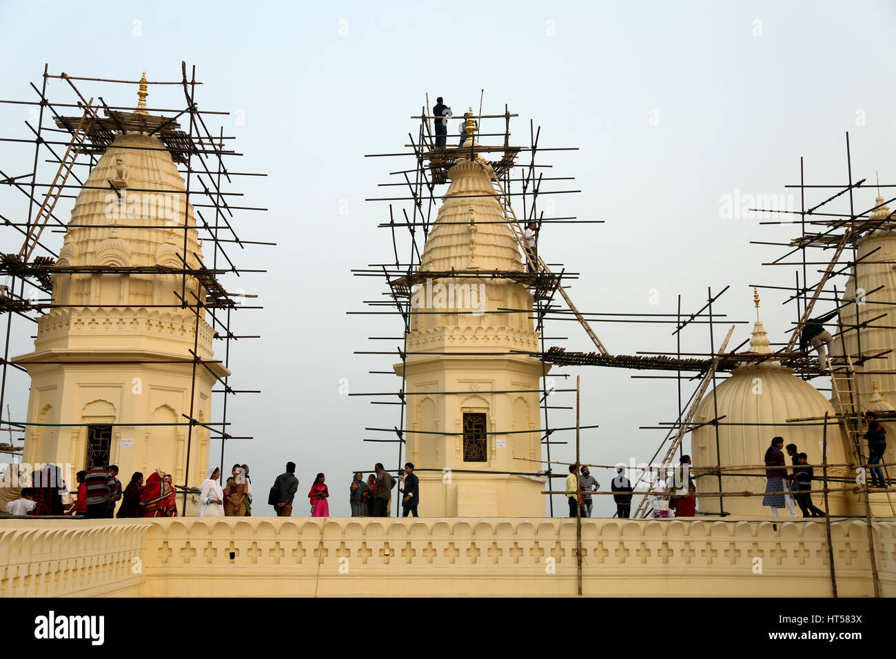People celebrate the temple, Parshvanath temple, Khajuraho, India Stock ...