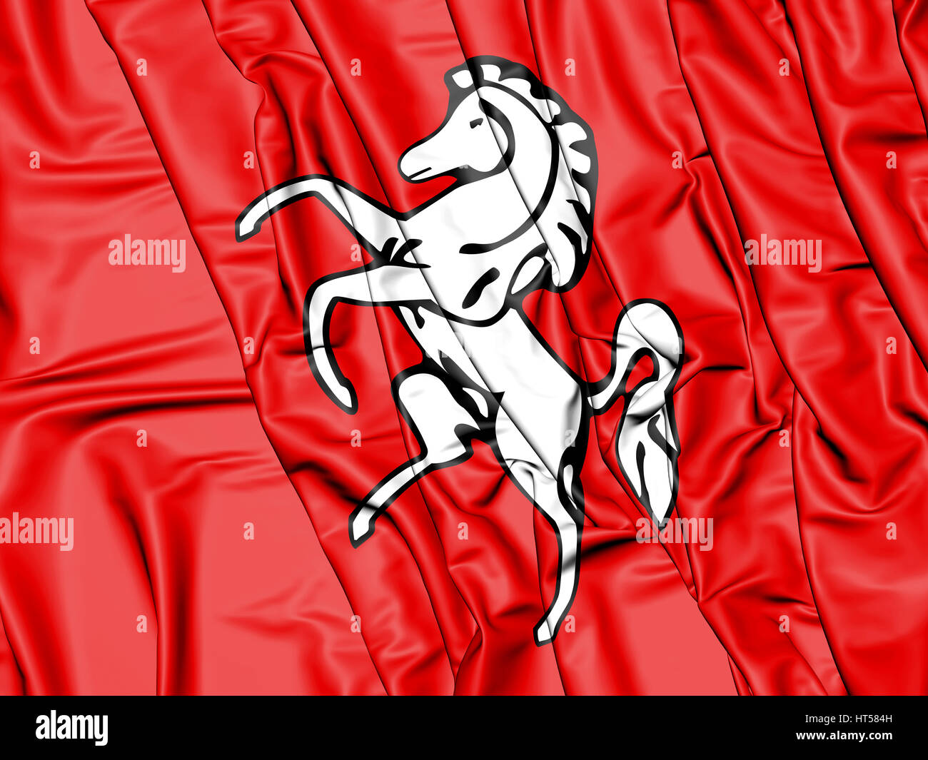 3D Flag of Kent County, England. 3D Illustration Stock Photo - Alamy