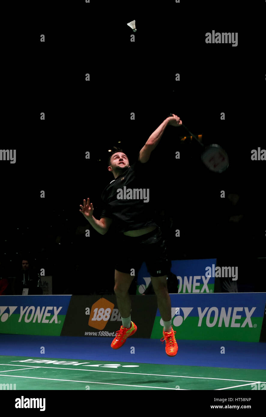 England's Ben Lane in action during the Mixed Doubles qualifying during ...