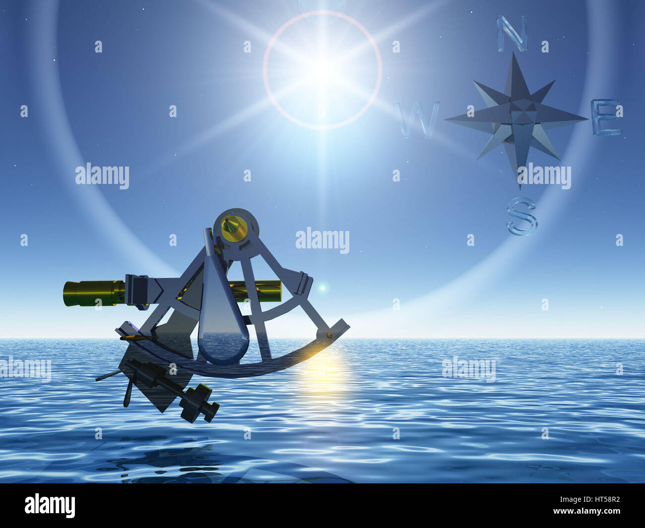 the sextant and the sea Stock Photo - Alamy