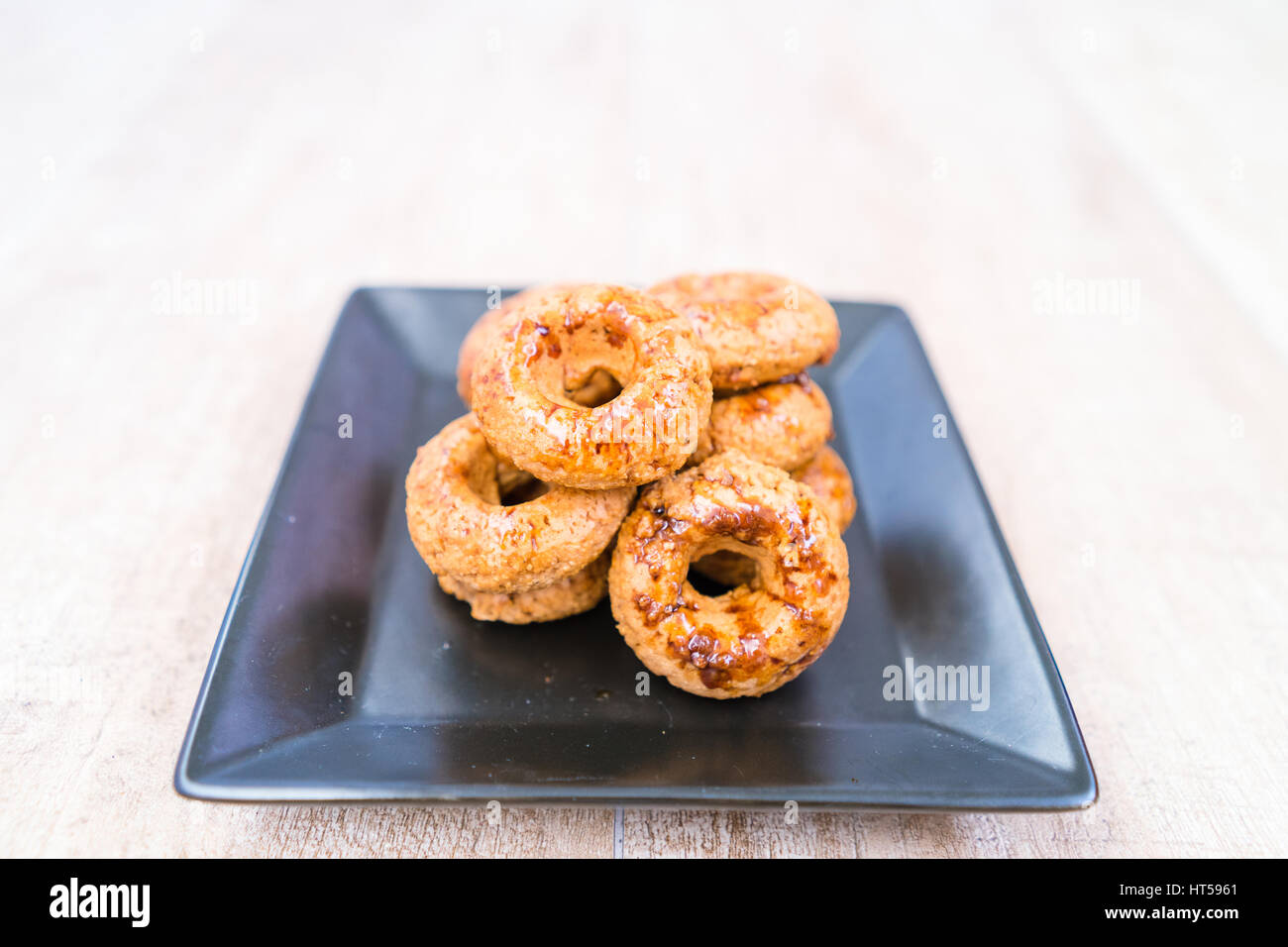 Side view of cinnamon donuts Stock Photo - Alamy