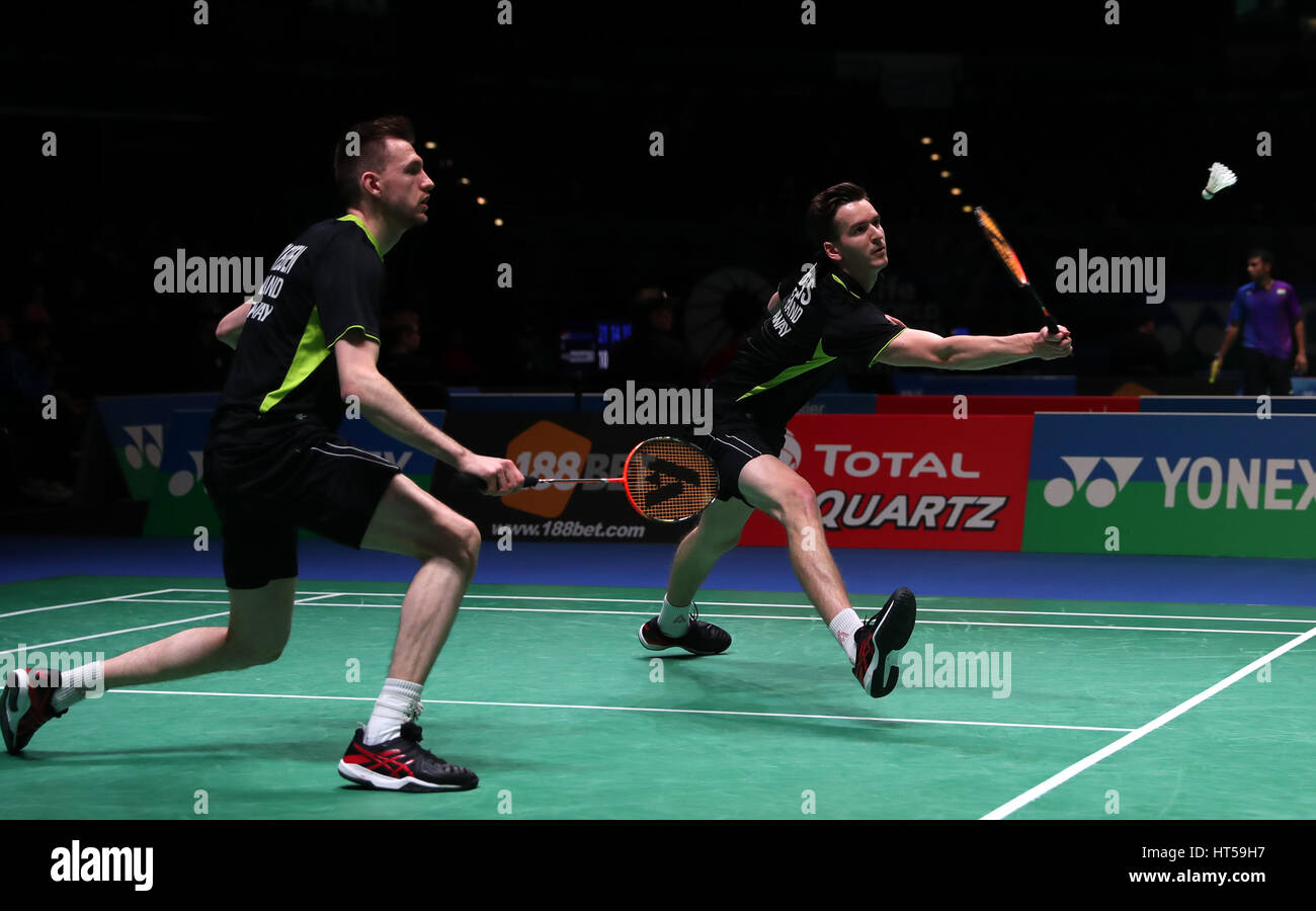 England's Tom Wolfenden (left) and Peter Briggs in action during the ...