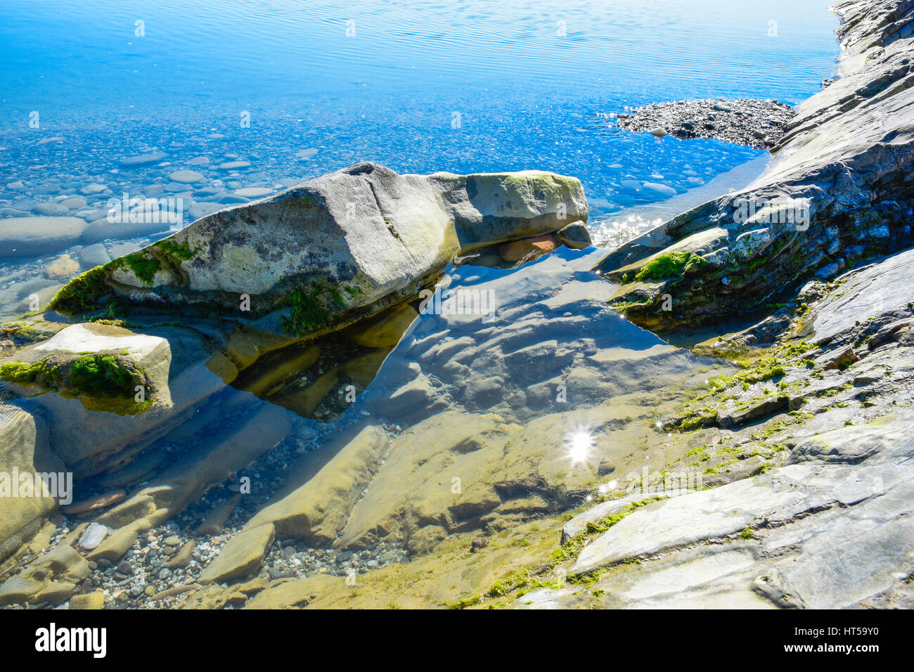 Beautiful landscape, seascape, amazing nature background with rocks and ...
