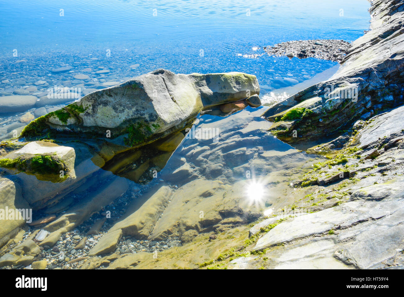 Beautiful landscape, seascape, amazing nature background with rocks and ...