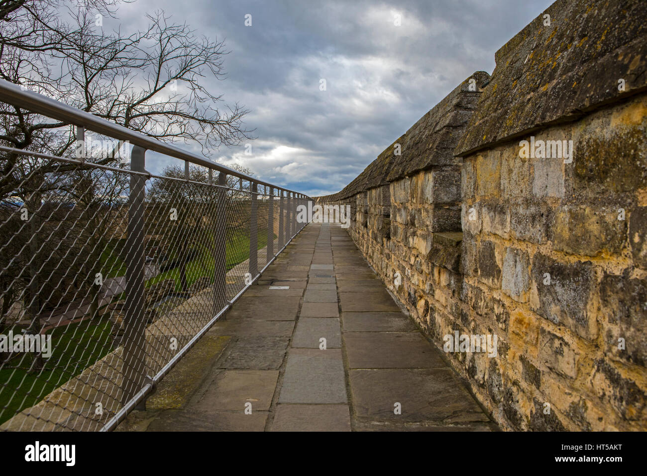 The magnificent Medieval Wall Walk in Lincoln Castle, UK Stock Photo ...