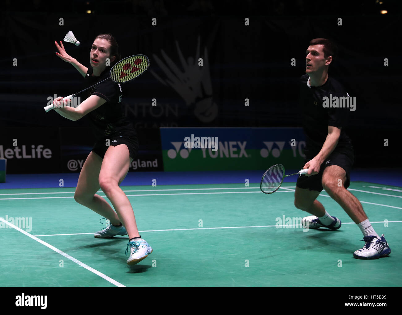 England's Gregory Mairs (right) and Jenny Moore in action during the ...