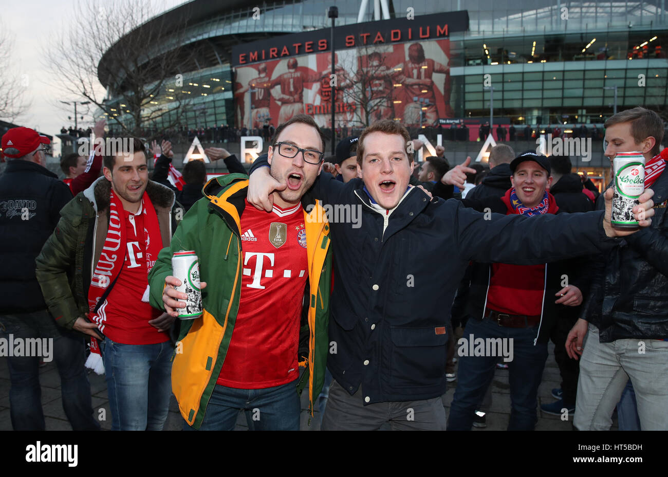 Bayern Munich fans before the UEFA Champions League Round of 16, Second ...