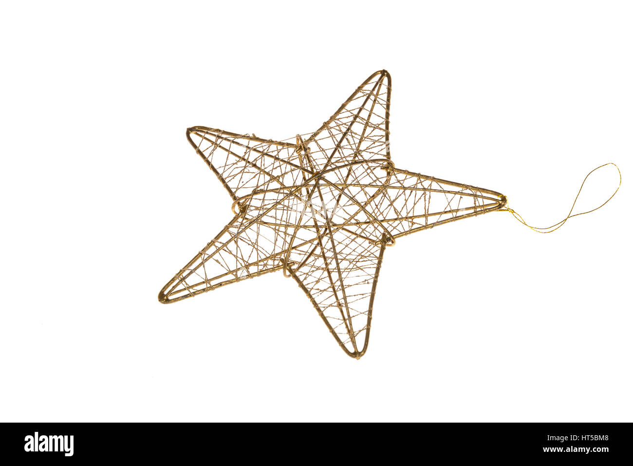 old golden christmas toy star isolated on white background Stock Photo ...