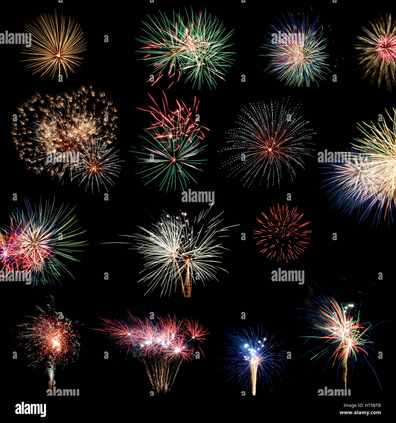 isolated fireworks on black background - ready to use in your own ...