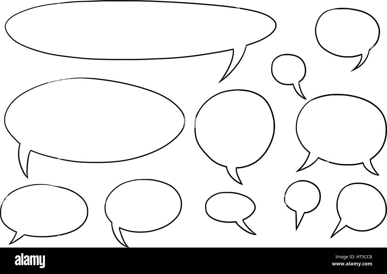 Doodle blank speech chat Stock Vector Images - Alamy