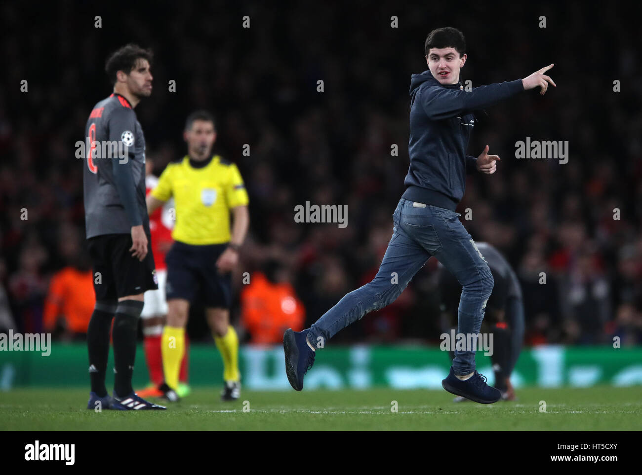 A pitch invader during the UEFA Champions League Round of 16, Second ...