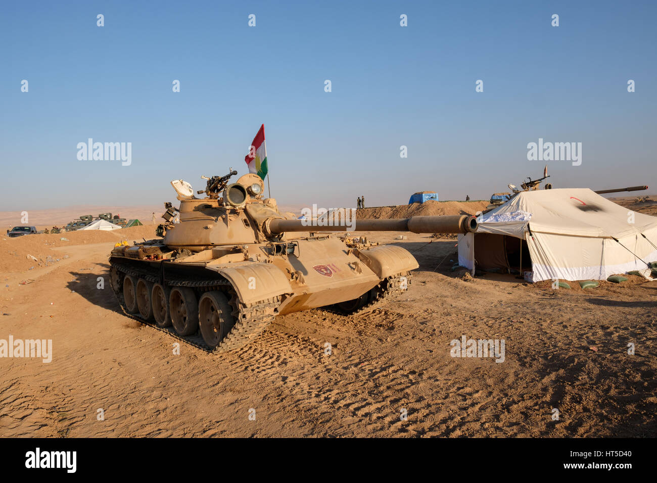 A Peshmerga T54 Tank on the front lines with ISIS near mosul Stock ...