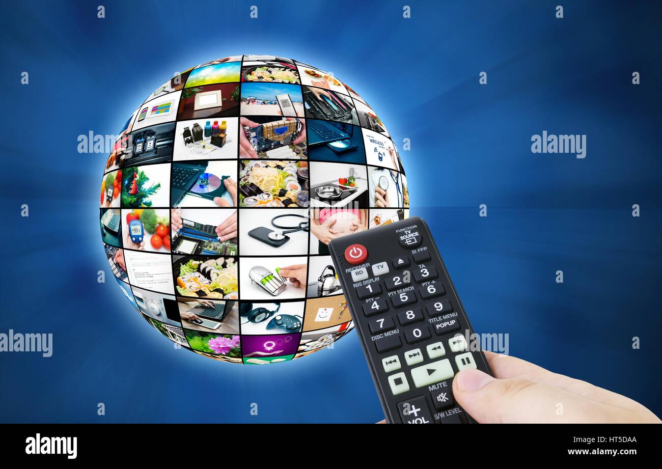 Television broadcast multimedia sphere abstract composition Stock Photo ...