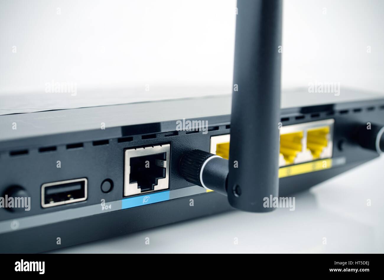Modern wireless wi-fi router close up Stock Photo - Alamy