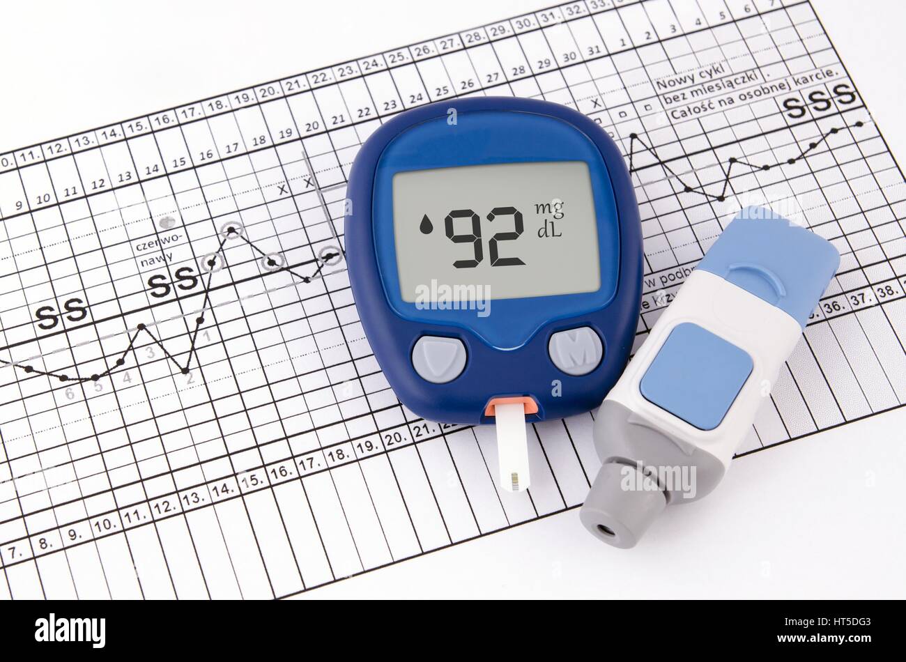 Testing blood glucose level. Test for diabetes before pregnancy Stock ...